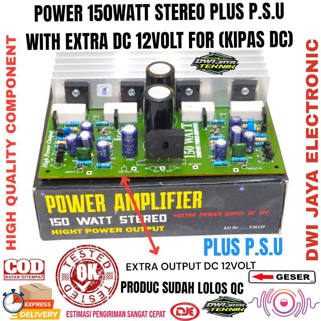 Power Kit 150Watt Stereo Plus PSU EXTRA output DC 12Volt | Shopee Malaysia