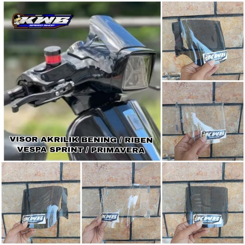 Vespa sprint windshield Visor made of thick, transparent, clear acrylic ...