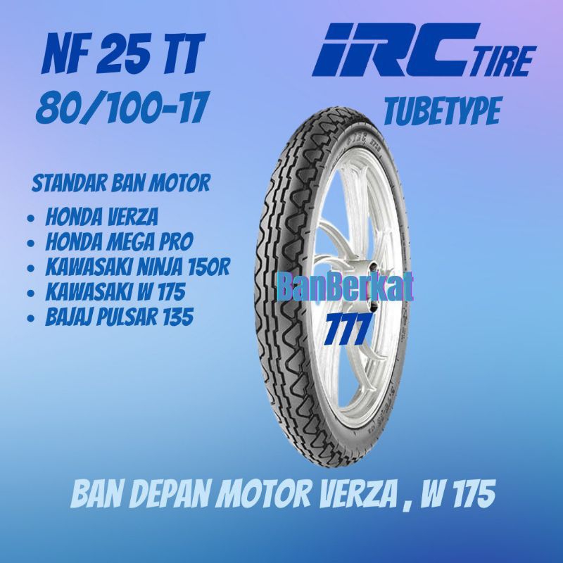 Honda Verza Megapro IRC NF 25 80 100 Ring17 Tubetype Motorcycle Front ...