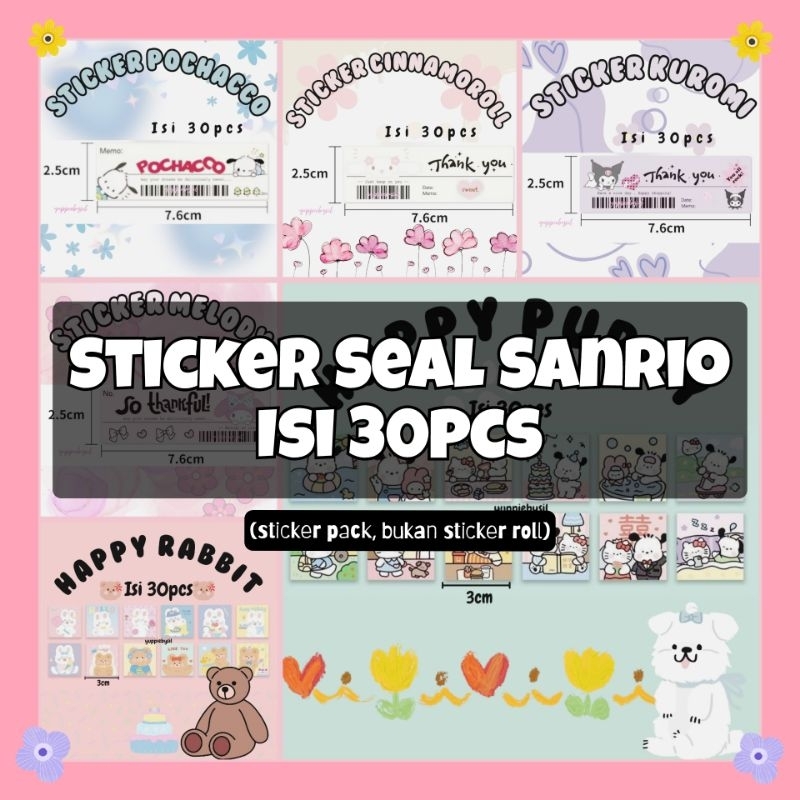 Sanrio Seal Sticker/Sticker Thank You Sanrio/Sticker Kuromi/Sticker ...