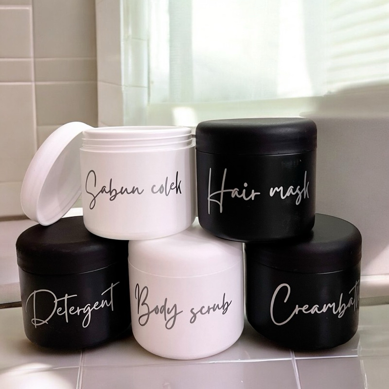 500ML BLACK WHITE SILVER EDITION scrub JAR, aesthetic hair scrub soap ...