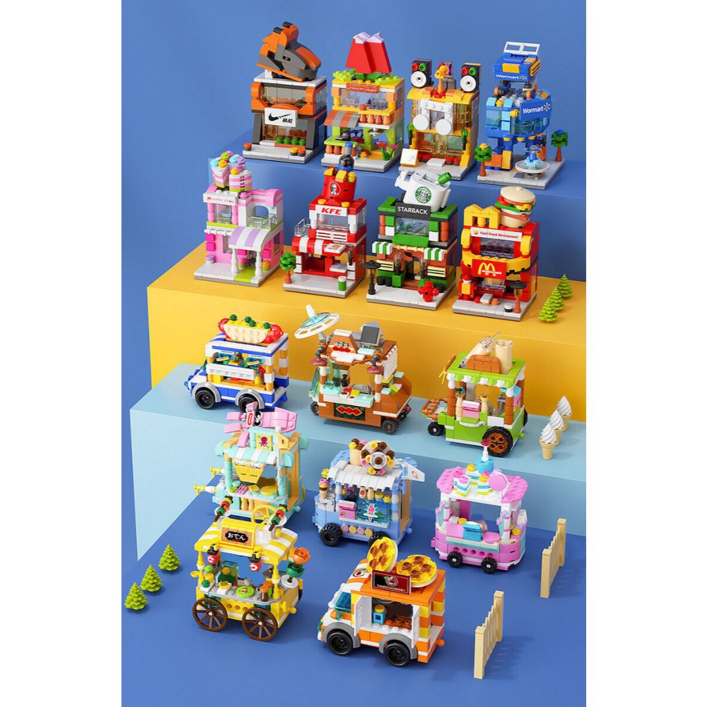 Lego Food Stand Building Blocks Toy / Mini Block Food Truck | Shopee ...