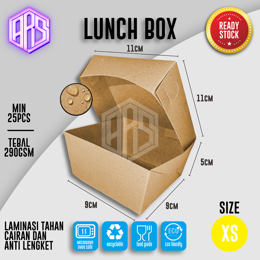 Luch Box Size XS 290gsm Kraft Paper Sweet Potato Ball Dimsum Food Box ...