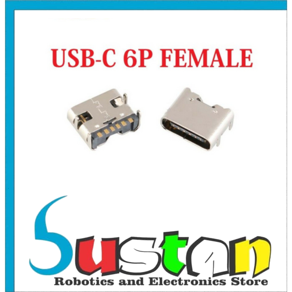 USB TYPE C FEMALE SOCKET 6PIN 6P PCB SMT SOCKET USB 3.1 CONNECTOR ...