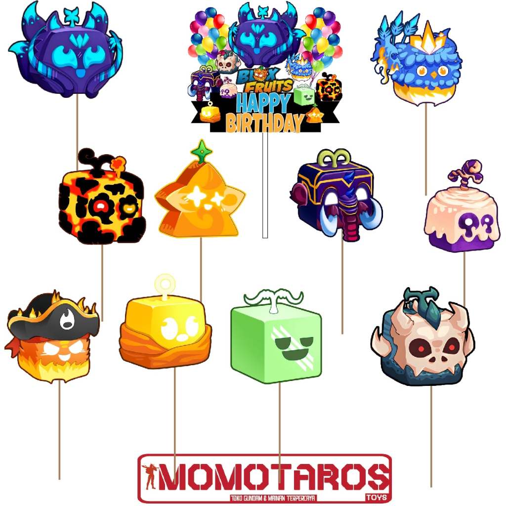 Blox Fruits cake Topper contains 11 pcs | Shopee Malaysia