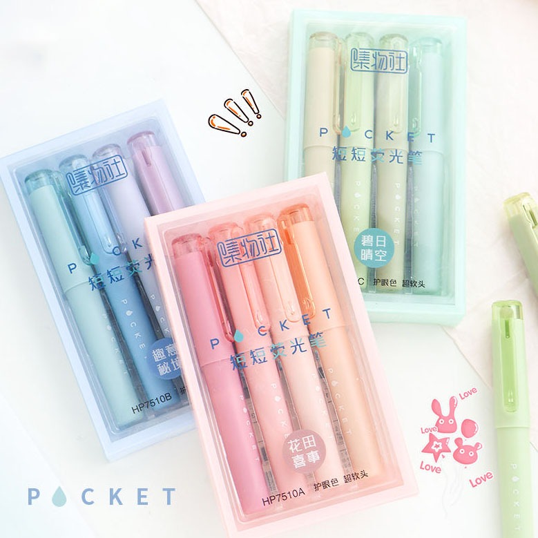 STABILO 4pcs Mini Highlighter / Highlighter / Color Highlighter ...