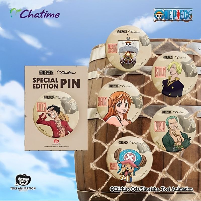 Chatime x One Piece PIN Luffy Nami Zoro Sanji Chopper Sunny Special ...