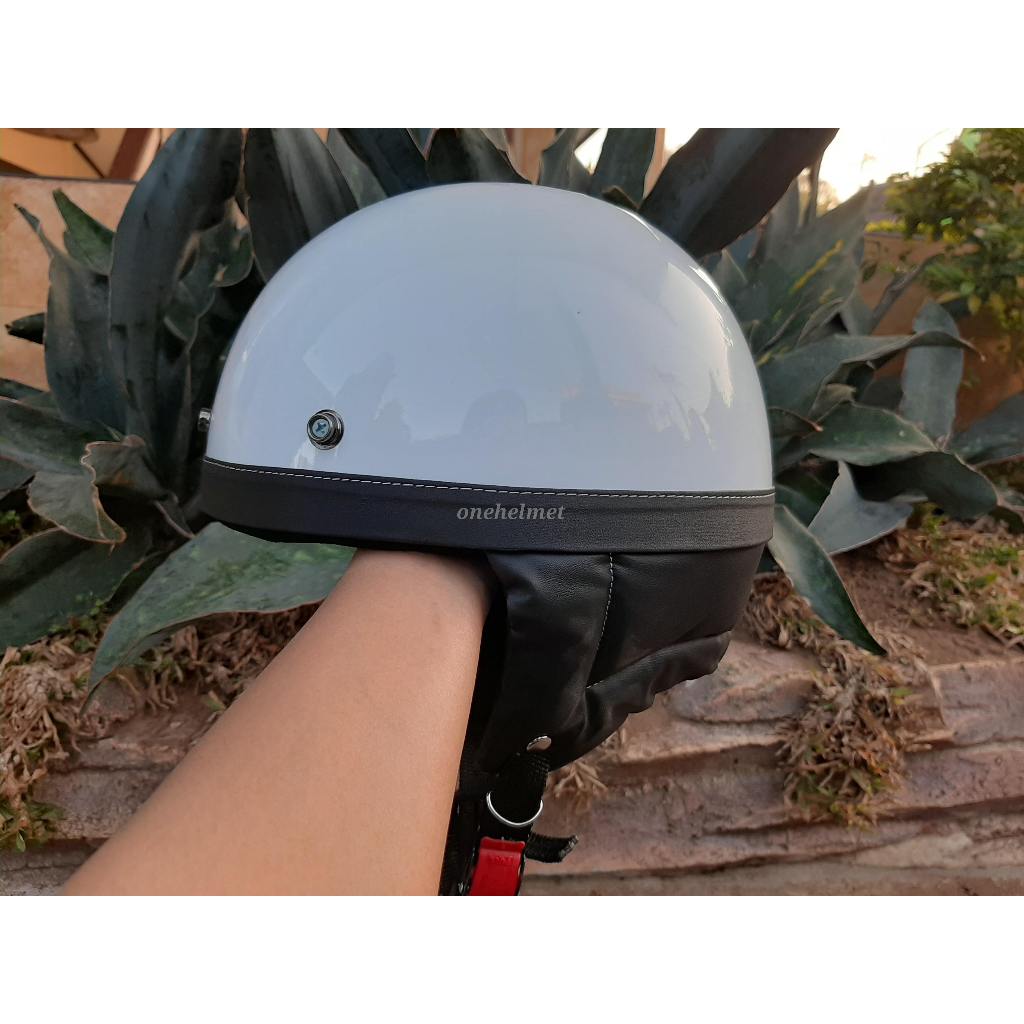 PUTIH Plain white chip helmet-vintage chip helmet-custom onehelmet ...