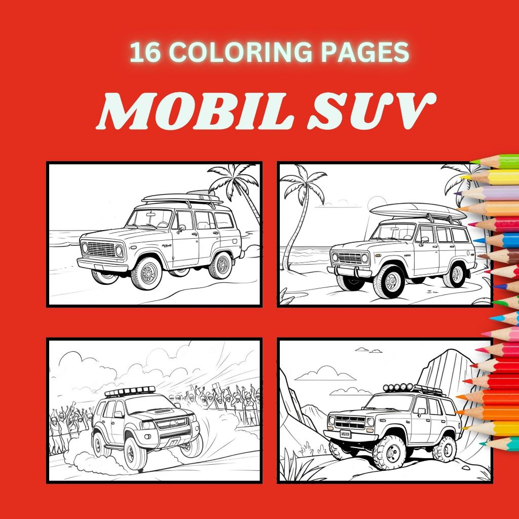 A5 COLORING Paper/SUV Car/COLORING Drawing BOOK/COLORING BOOK/For ...