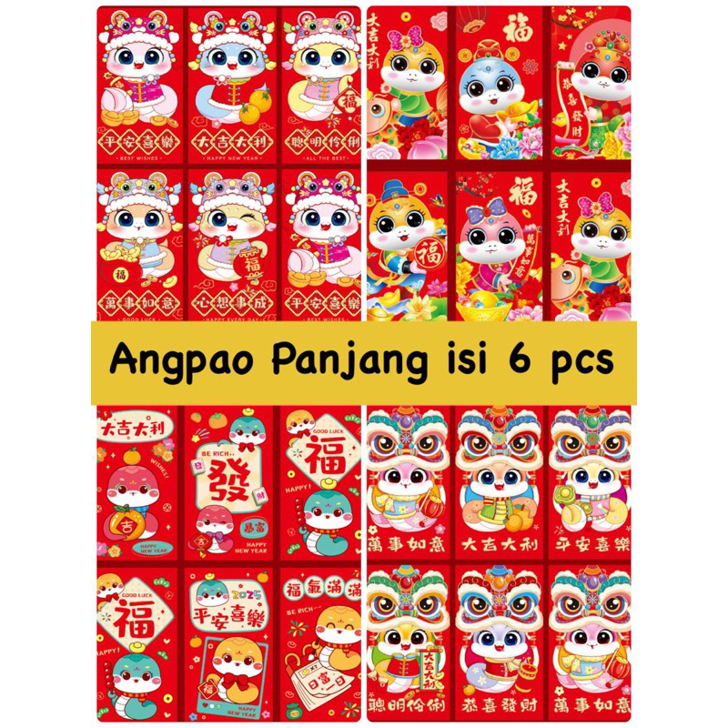 MERAH Chinese New Year Long Angpao 2025 Year Of Snake/hong bao Red ...
