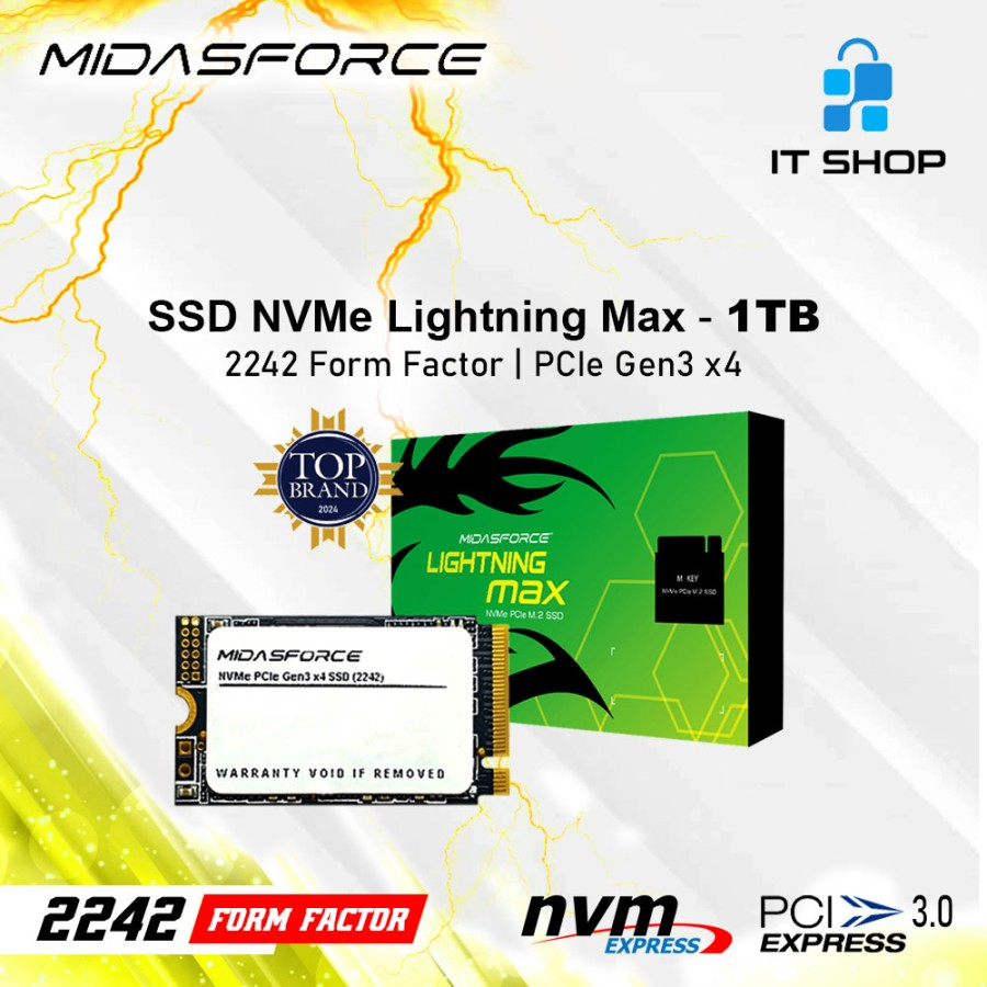 Midasforce SSD NVMe PCIe Gen 3 Lightning Max 2242 - 1TB | Shopee Malaysia