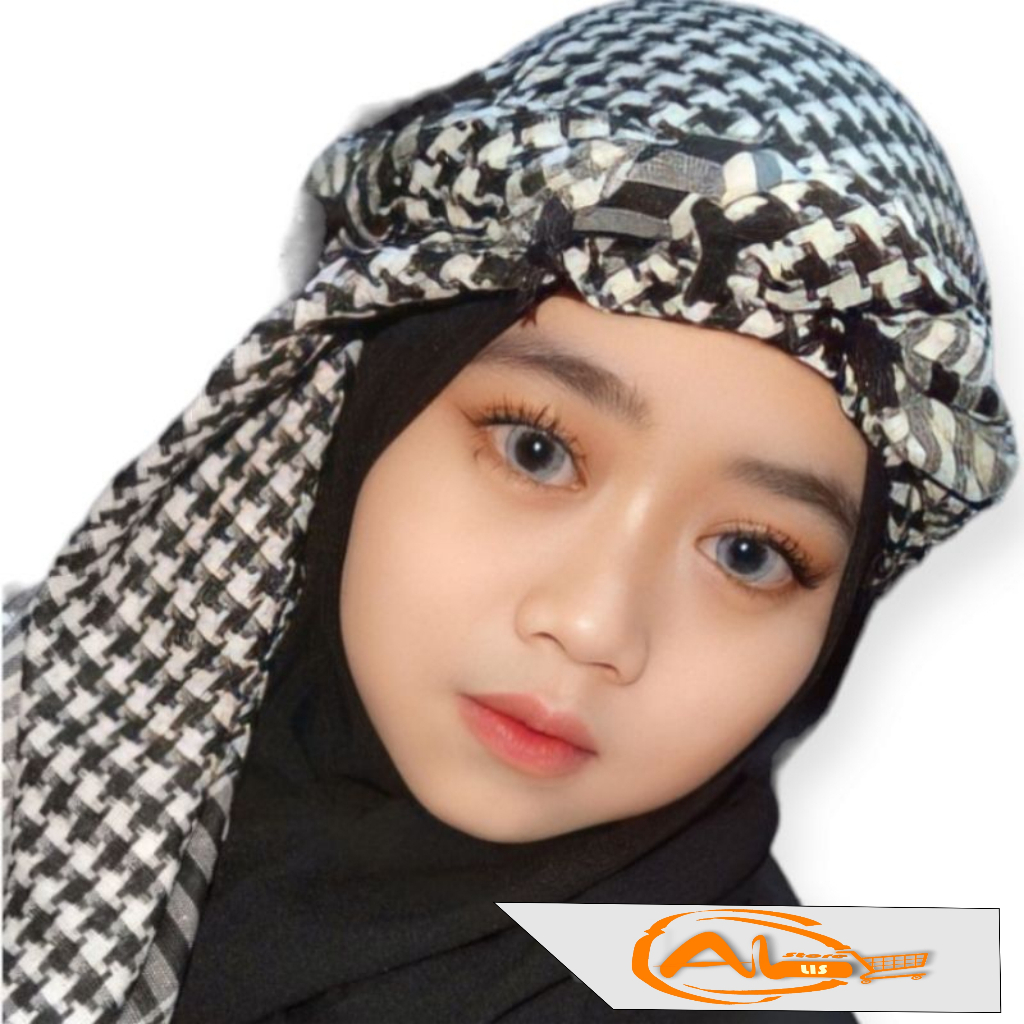 PUTIH HITAM Slayer White Black Turban Corn Gingham Motif/Tactical ...