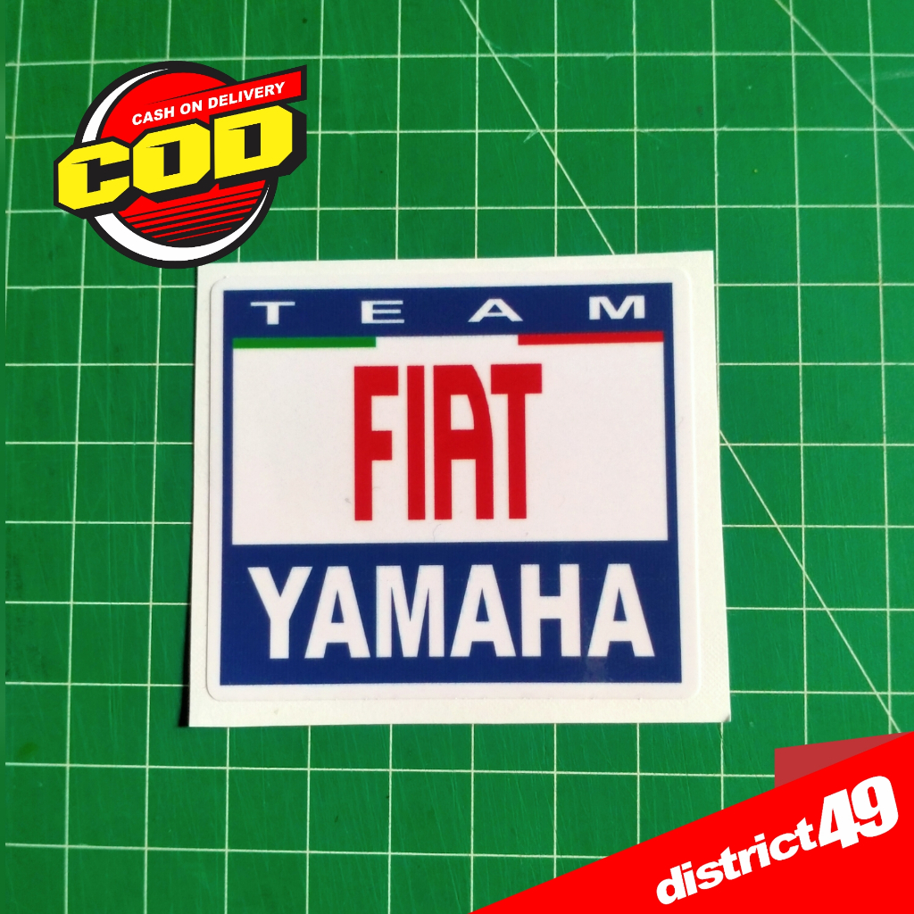 Yamaha FIAT TEAM Sticker - Waterproof Glossy Laminate Print Cut Sticker ...
