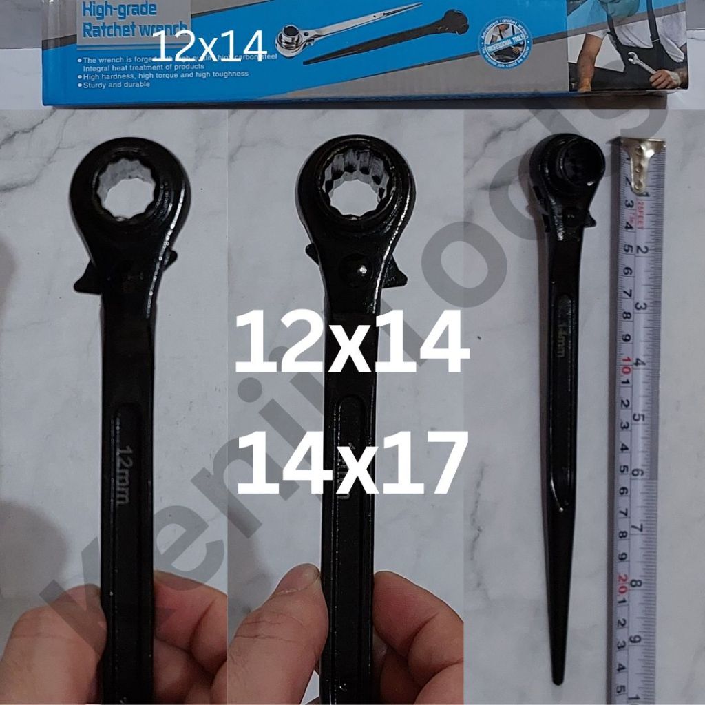 2 Way Scaffolding Rachet Ring Key 12x14MM 14x17MM Double Ratchet ...
