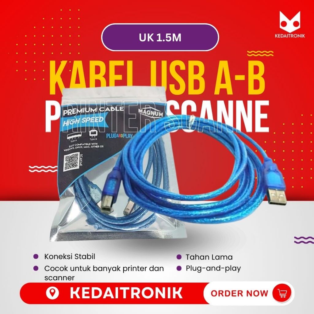 Original AB USB Cable Scanner Printer 1.5M MAGNUM AB 1.5 1.5 1.5 Meter ...