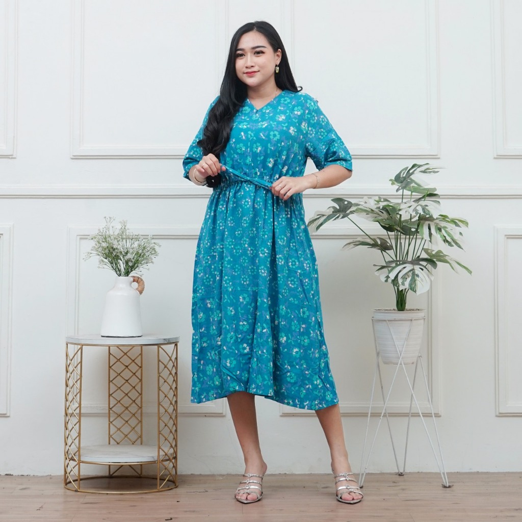 Super soft Resl rayon drawstring stacking Daster with stamped batik ...