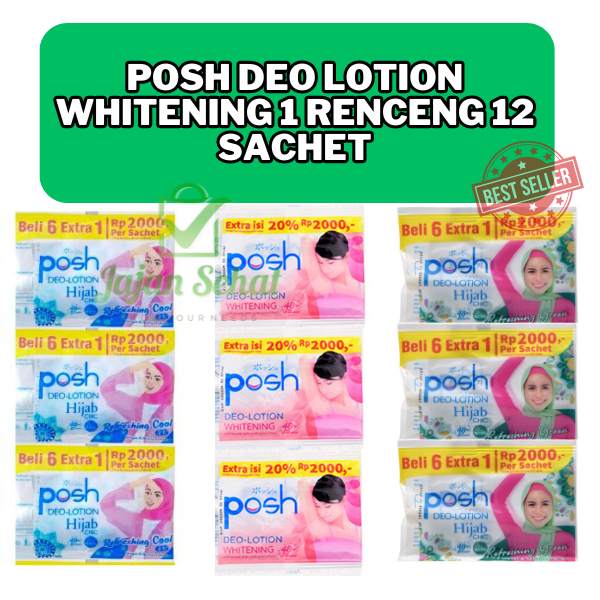 Posh Deo Lotion Whitening 11gr (1 Plan 12 Sachets) | Shopee Malaysia