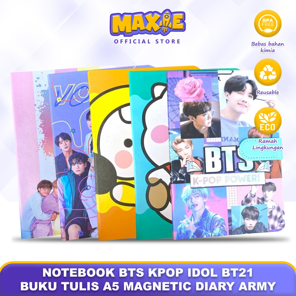 Bts KPOP IDOL BT21 Notebook A5 Magnetic Diary Army Notebook | Shopee Malaysia