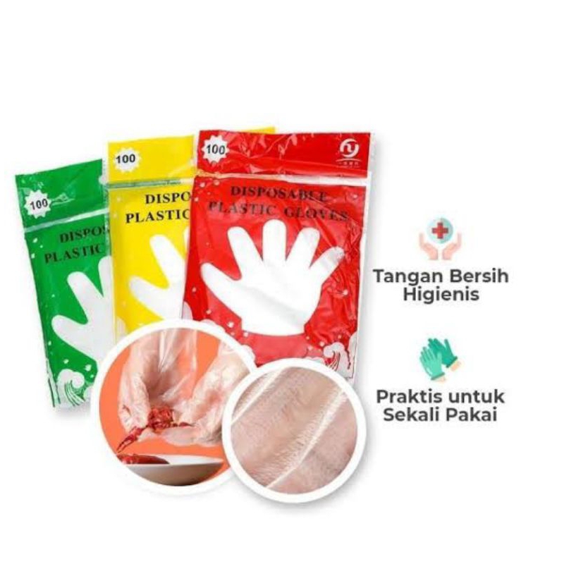 Disposable Plastic Gloves 100 Pcs (VCM) | Shopee Malaysia