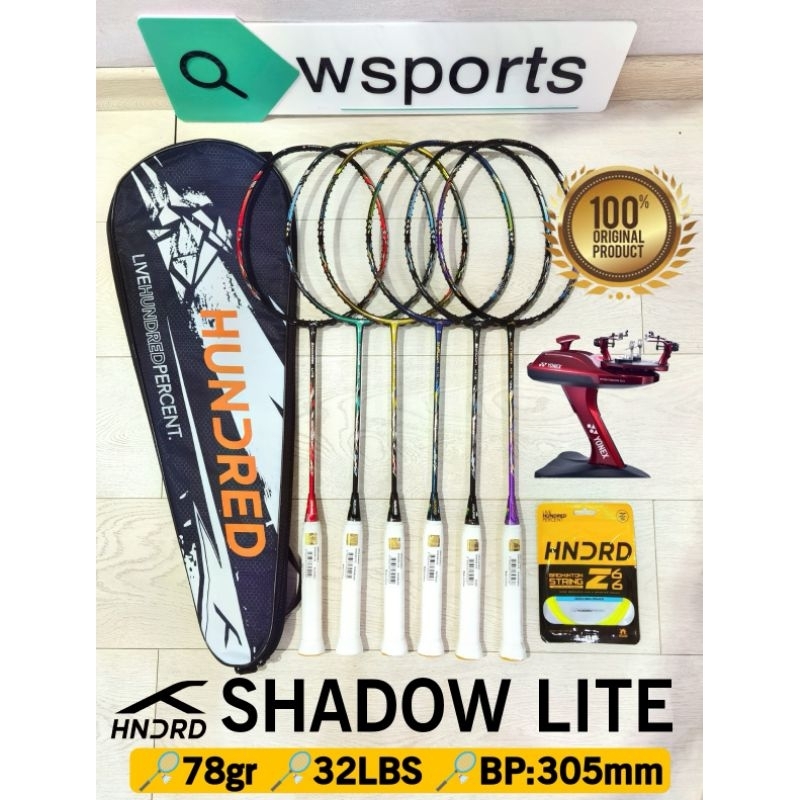 Original Hundred HNDRD SHADOW LITE 78gr 32LBS Badminton Racket | Shopee ...