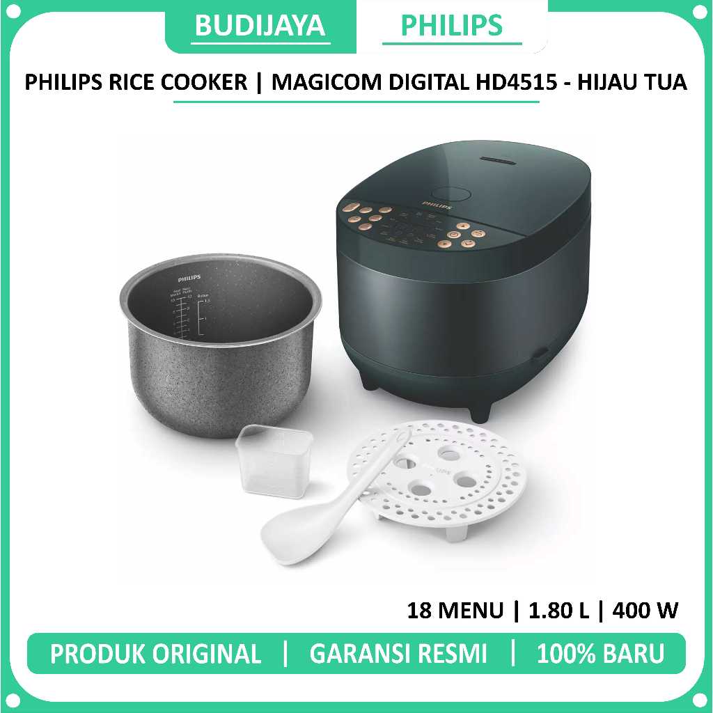 Philips Digital Rice Cooker 1.8L HD4515/91 X1+ 18 Cooking Menu | Shopee ...