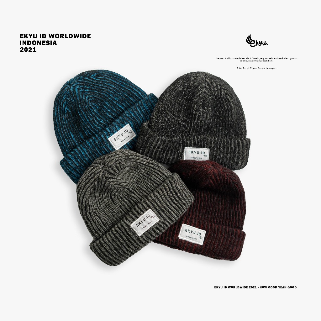 Wash Beanie Hat Men's Women's Beanie by Ekyu | Shopee Malaysia