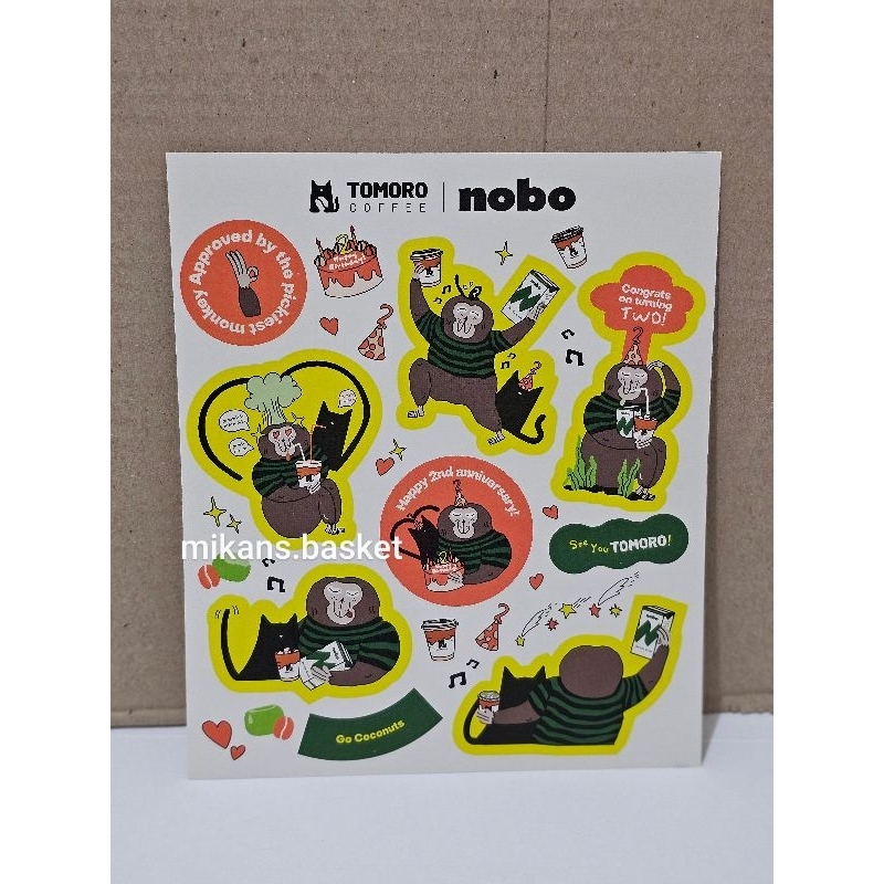 [Ready To Send] Official Sticker Pack Tomoro Coffee x Nobo, Tomoro ...
