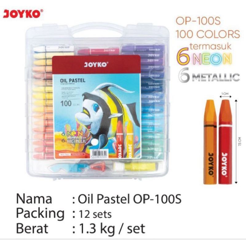 Joyko Crayons 100 Colors Joyko Oil pastel Crayons Op-100S (1 set ...