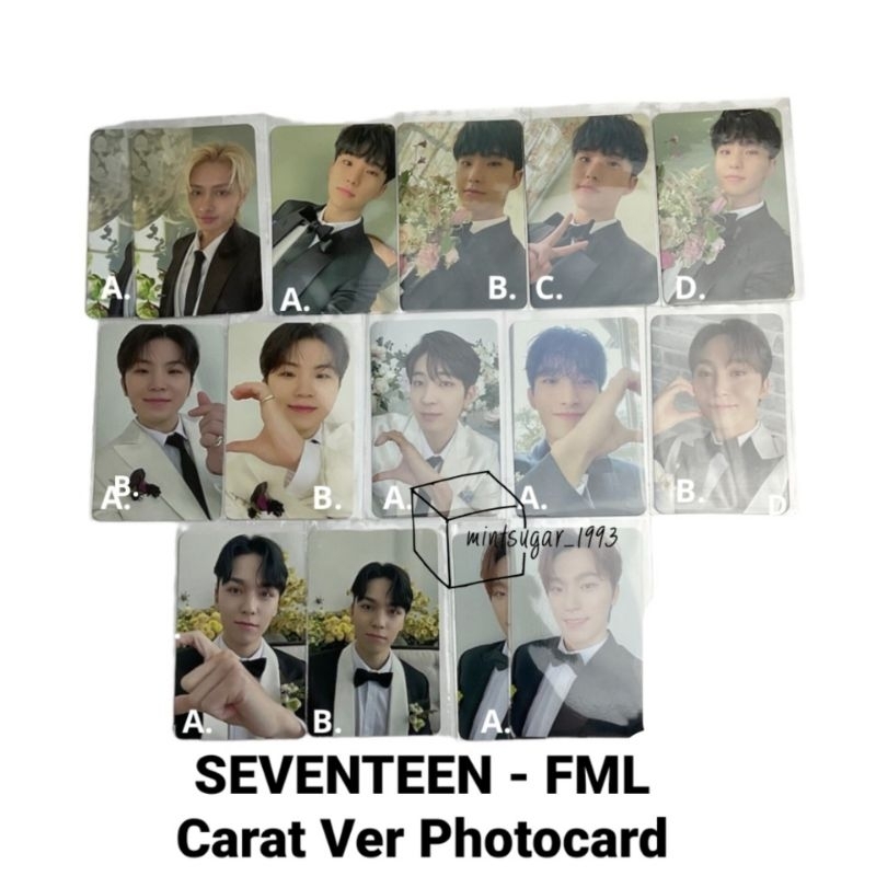 [EXCLUDE Packing] OFFICIAL PHOTOCARD SEVENTEEN FML CARVER CARAT VERSION (joshua jun hoshi wonwoo ...