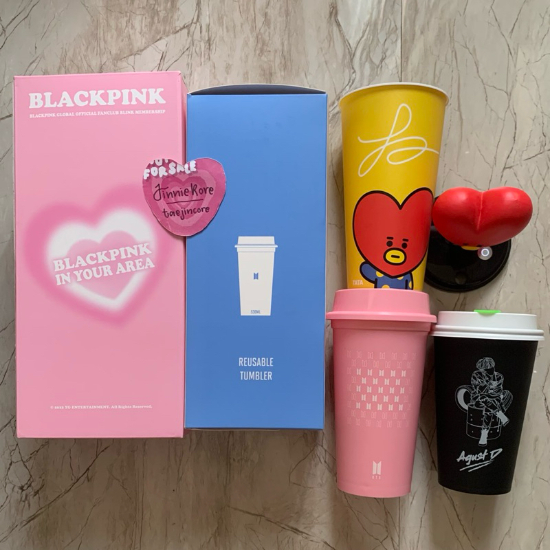 House OF BTS POPUP STORE OFFICIAL MERCH REUSABLE TUMBLR COLD CUP SET ...
