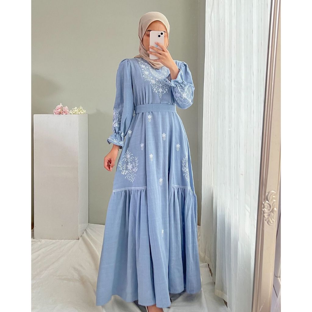 Latest Luxury Embroidered Gamis Edelia Maxy BO Fabric Material ...