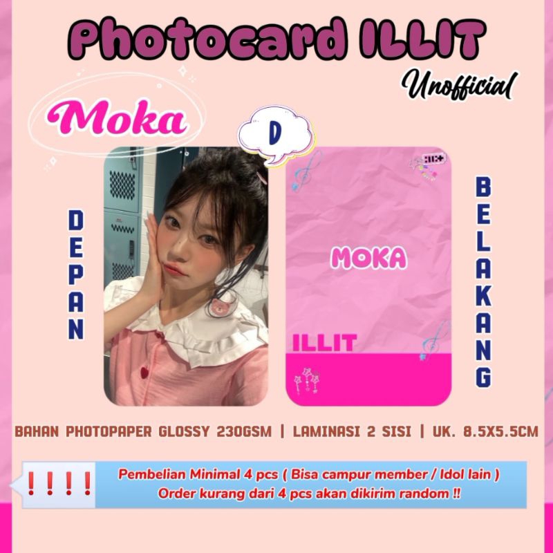 Illit Photocard - MOKA / UNOFFICIAL Photocard / ILLIT MOKA Photocard ...
