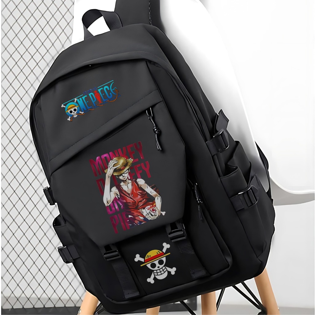 Backpack Motif One Piece Monkey D Luffy Strawhat Mugiwara School Bag ...