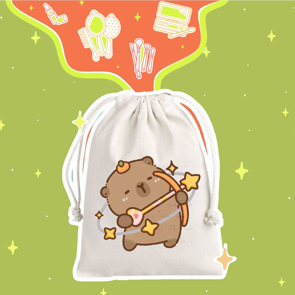 Cute Capybara Drawstring Organizer Pouch | Shopee Malaysia