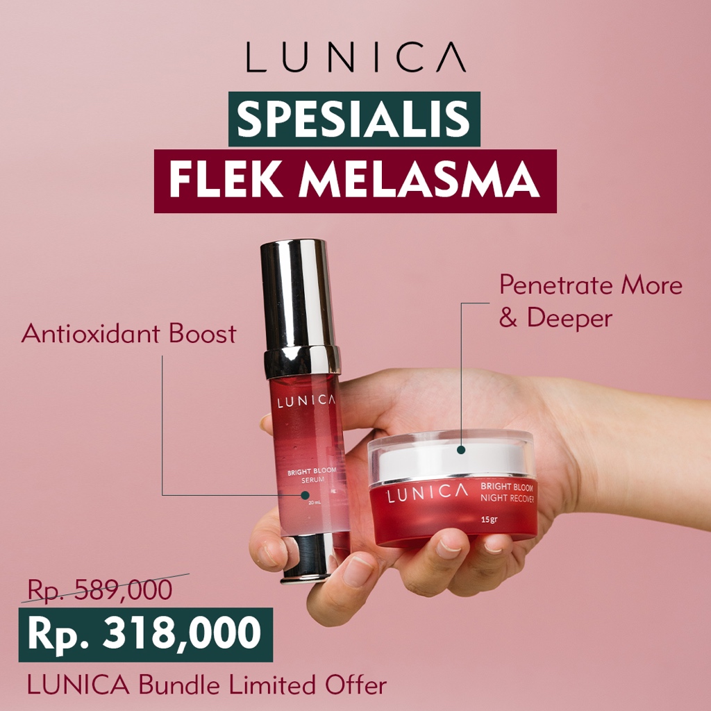 HITAM Lunica Bundle | Bright Bloom Serum & Advanced Nano Cream Cream for Black Spots, Melasma ...