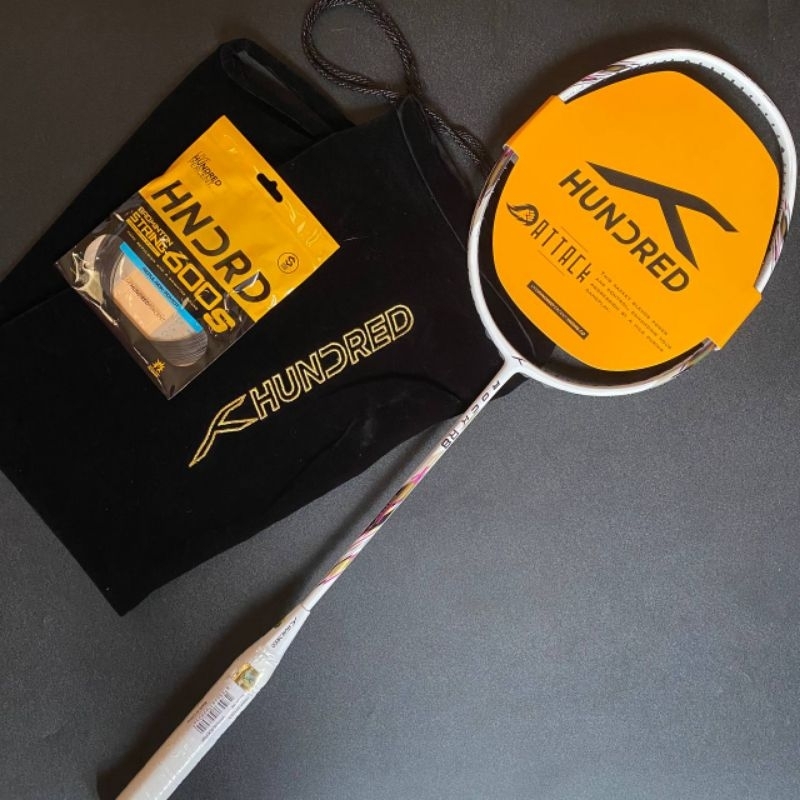 Hundred ORIGINAL ROCK R8 WHITE BADMINTON RACKET | Shopee Malaysia