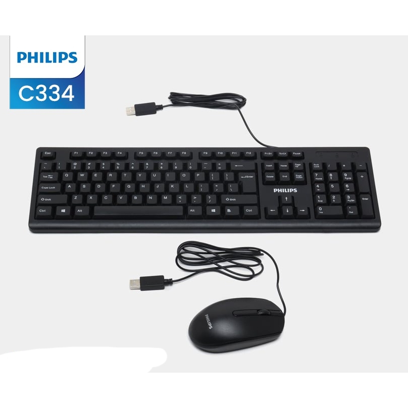 Philips C334 Wired Keyboard and Mouse Combo | Shopee Malaysia