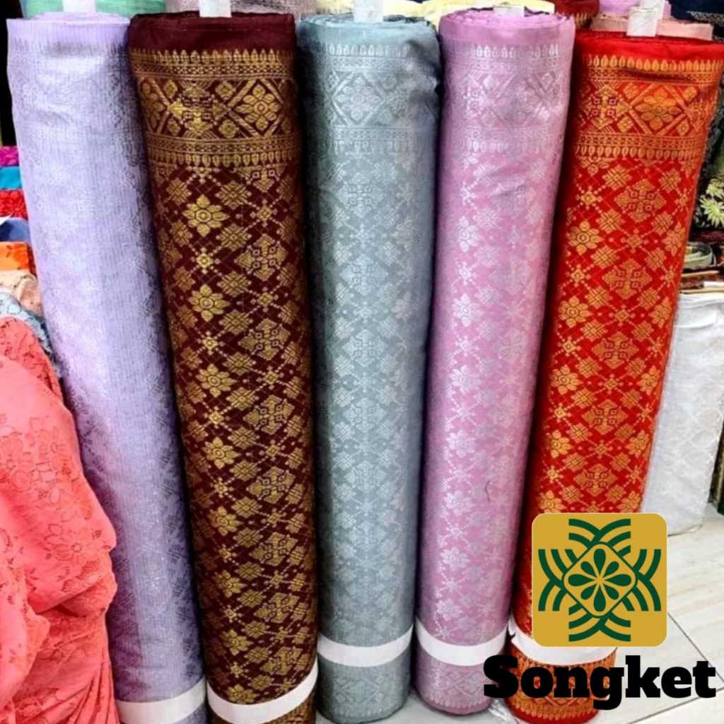 Songket/, songket cloth by the meter, semi-Palembang songket/, songket ...