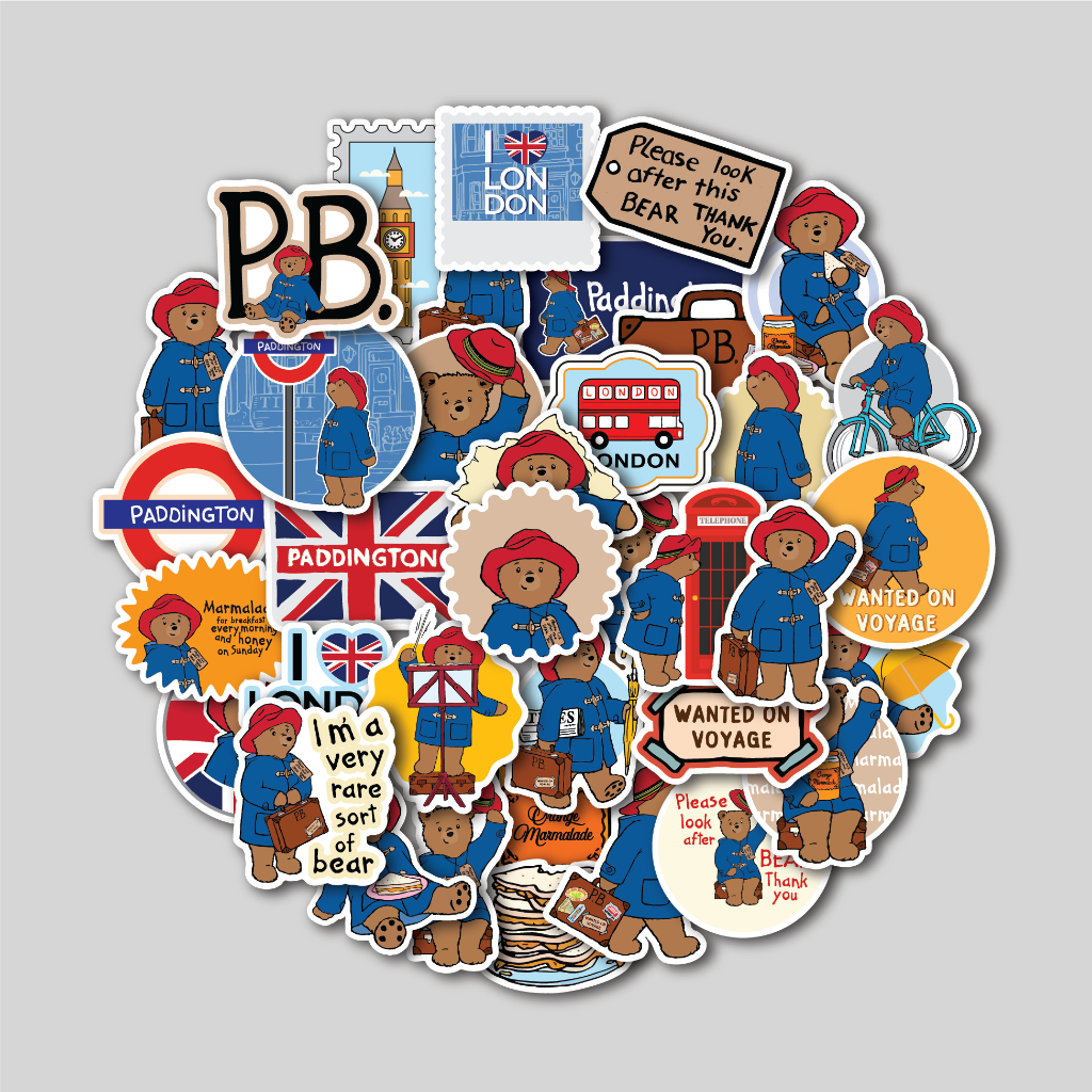 Paddington BEAR STICKER PACK | Tumbler STICKER | Helmet Suitcase LAPTOP ...