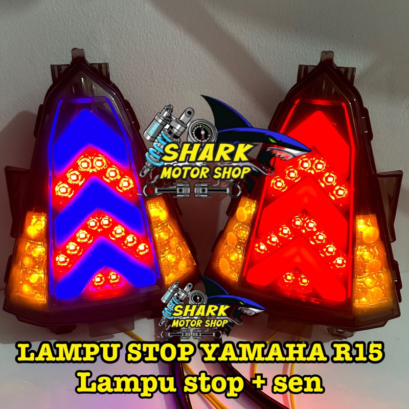 MERAH Stop Lamp Yamaha R15 V2 Stop Lamp Blue Red Stop Lamp LED Set 3in1 ...