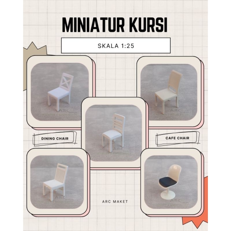 Miniature DINING CHAIRS, MULTIPURPOSE CHAIRS, CAFE CHAIRS SCALE 1:25 ...