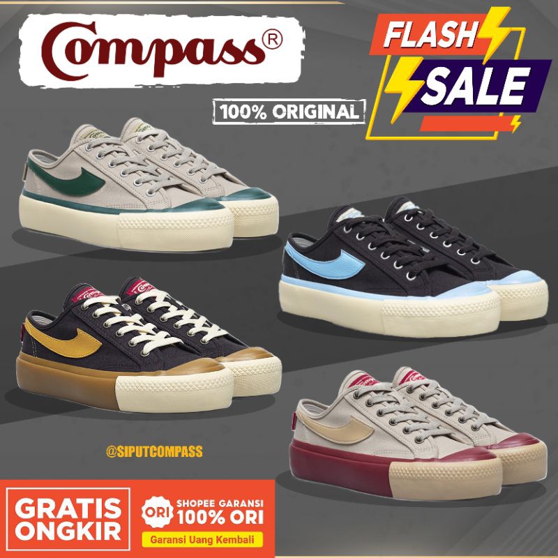 [ORIGINAL] Compass Gazelle Low Wafer Green Shoes / Choco Ice / Wafer ...