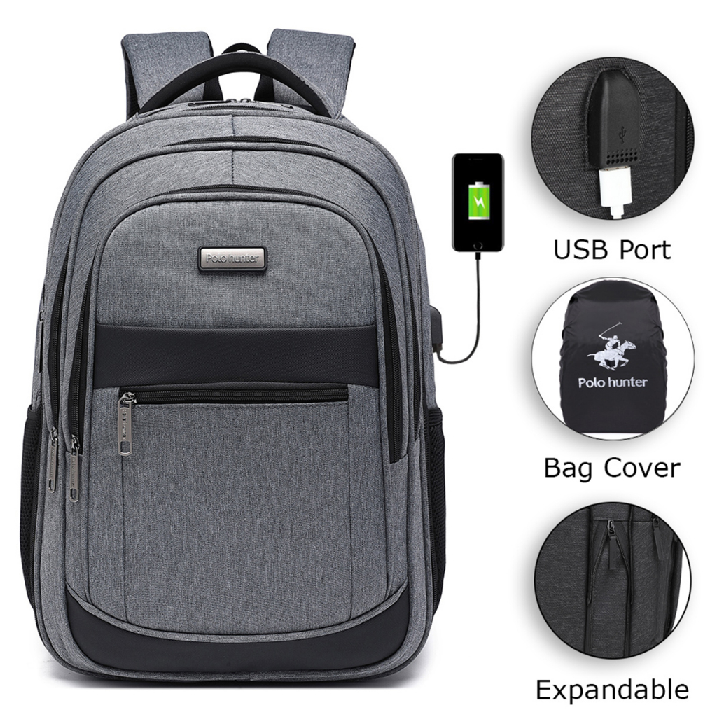 Polo Hunter BGGJ Expandable Laptop Backpack - USB Port Daypack Backpack ...