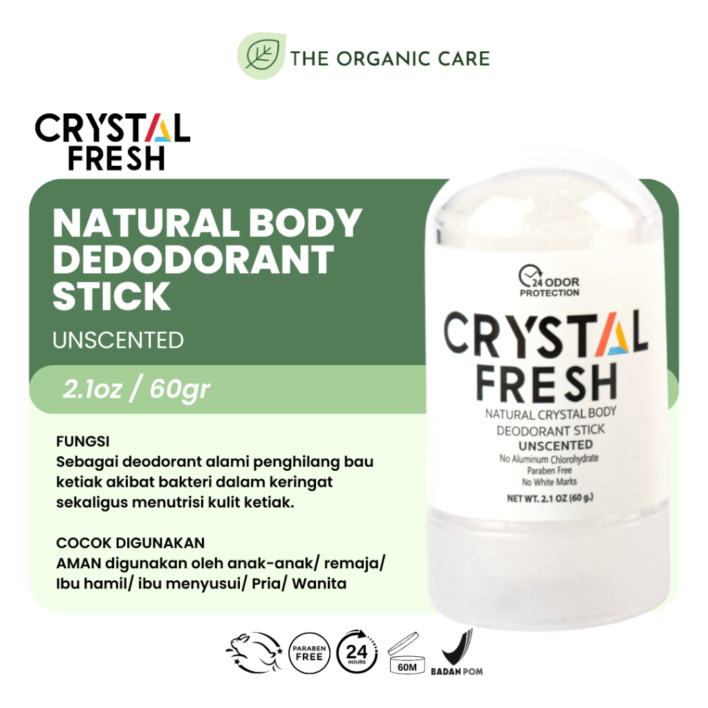 Crystal FRESH NATURAL BODY DEODORANT STICK 60gr UNSCENTED | Shopee Malaysia