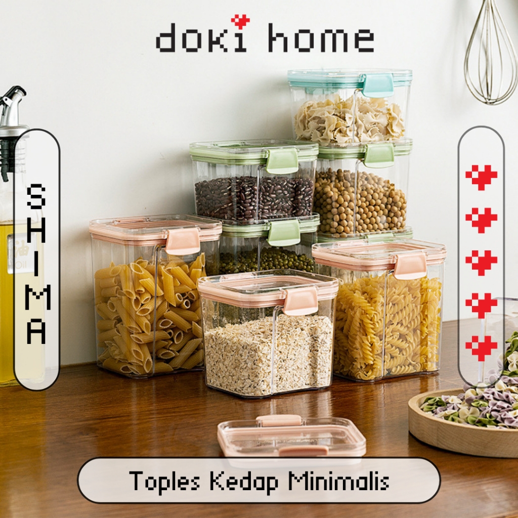 (DOKI) Shima Minimalist Snack Box Snack Jar Coffee Tea Sugar Aesthetic ...