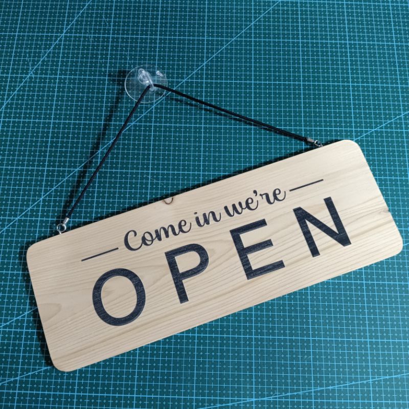 KAYU Sign Board Writing Board Open Close Shop Reversible Aesthetic ...