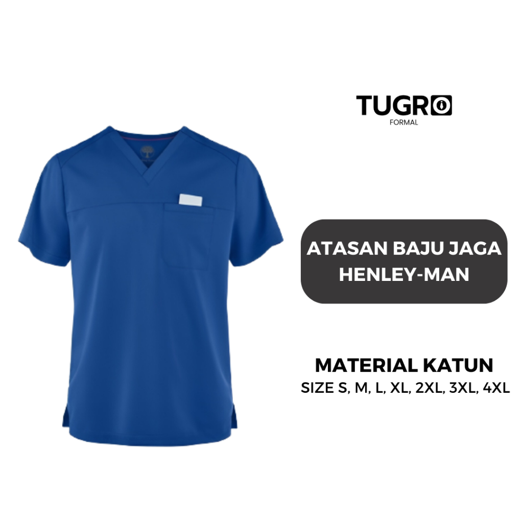 Henley-man's Guard Shirt Top (Doctor Scrub Uniform Take Care Of OKA/APD ...