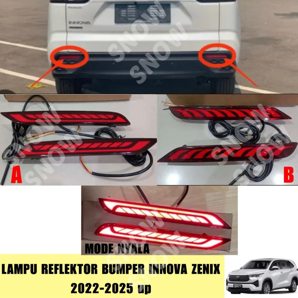 Rear Bumper Reflector Lamp Innova Zenix 2022 2023 2024 LED | Shopee ...