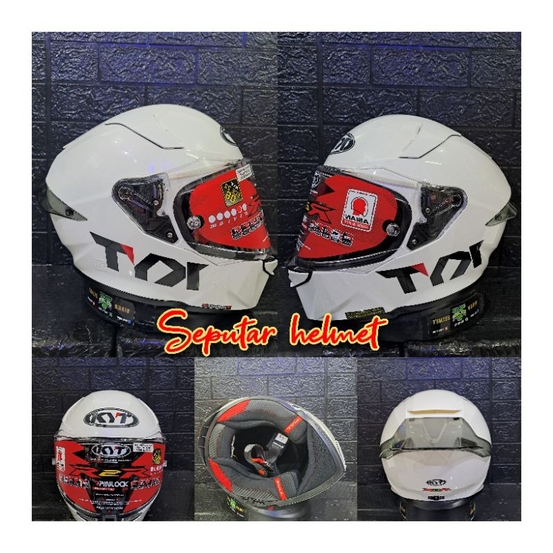 Helmet Fullface Kyt r2r solid plain White original | Shopee Malaysia
