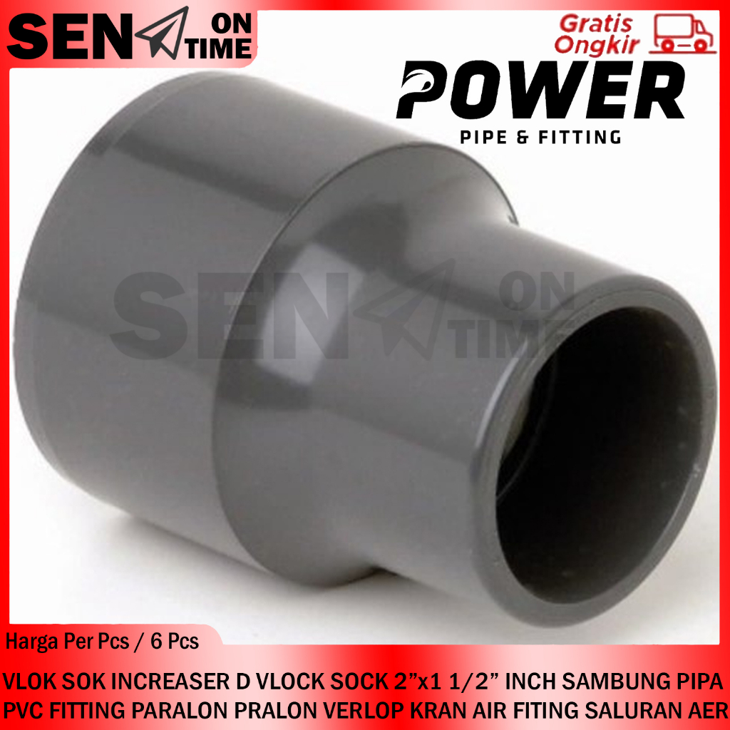VLOK SOK 2”x1 1/2" INCREASER D VERLOP SOCK REDUCER PVC 2 x1 1/2 INCH ...